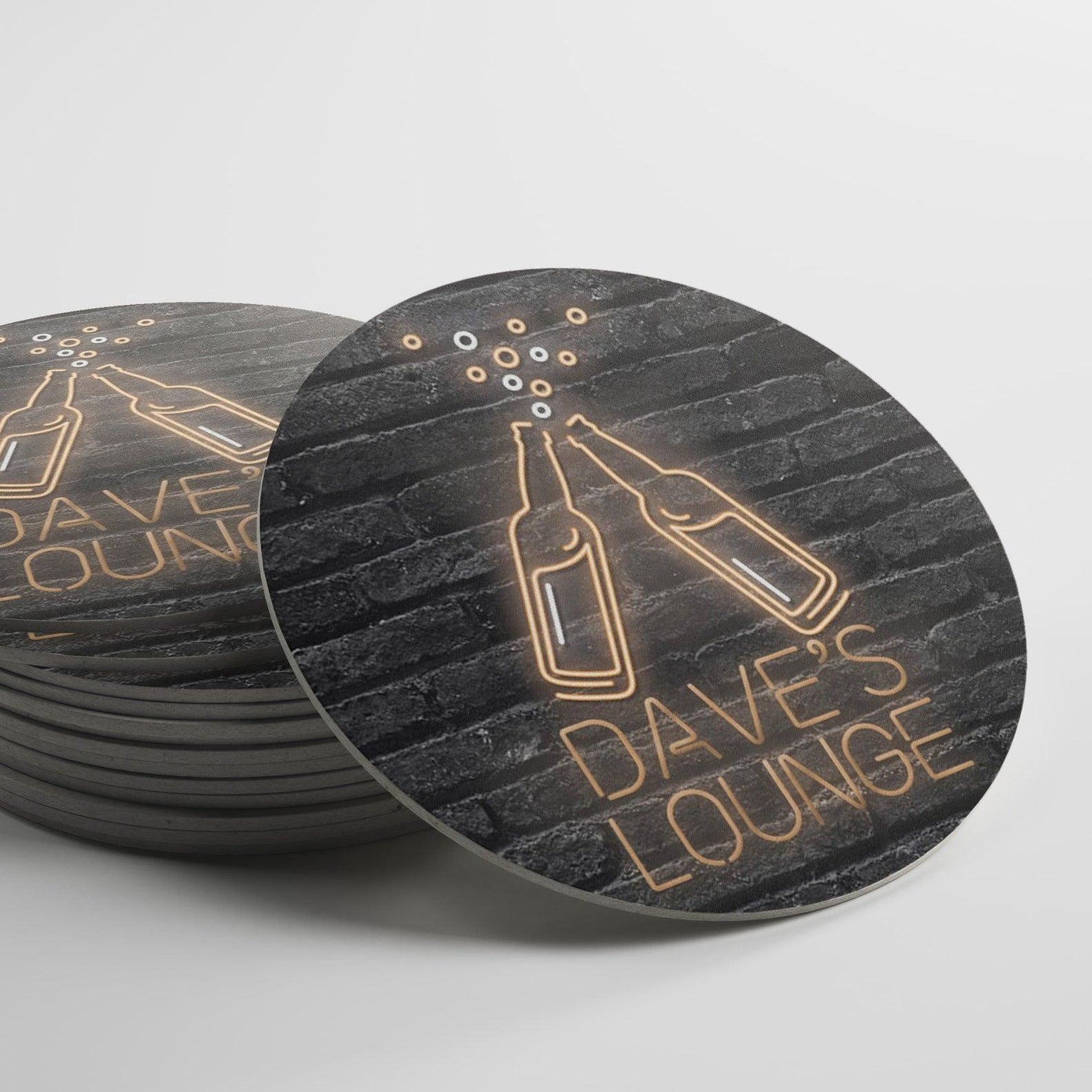 Beer Bottles Neon Coasters — corigraphics_inc